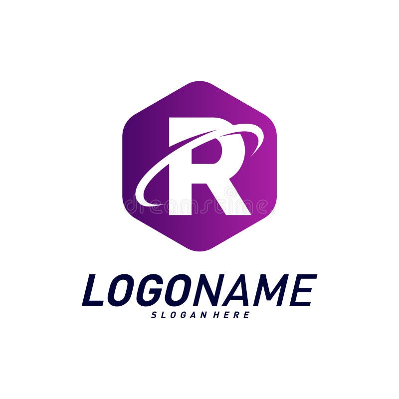 Font with Planet Logo Design Concepts. Letter R Logo Icon Vector ...