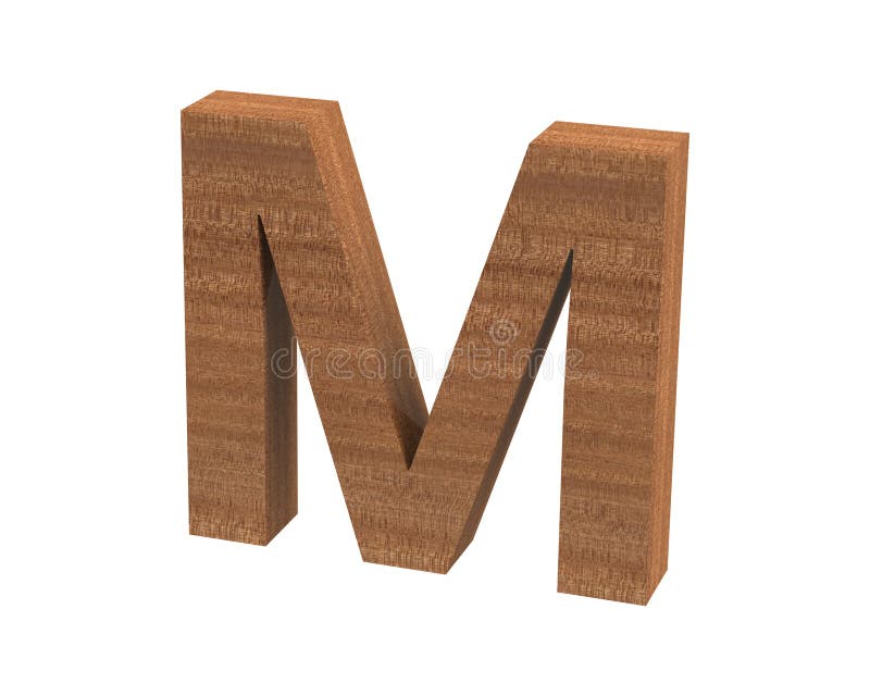 Font Polished Mahogany Capital M Render Stock Illustration ...