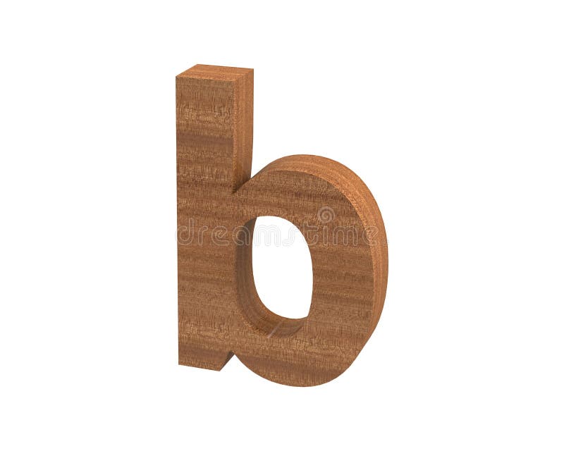Font Polished Mahogany Lowercase B Render Stock Illustration ...