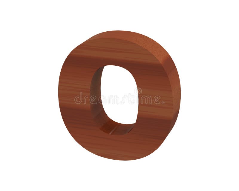 Font Polished Rosewood Lowercase O Render Stock Illustration ...