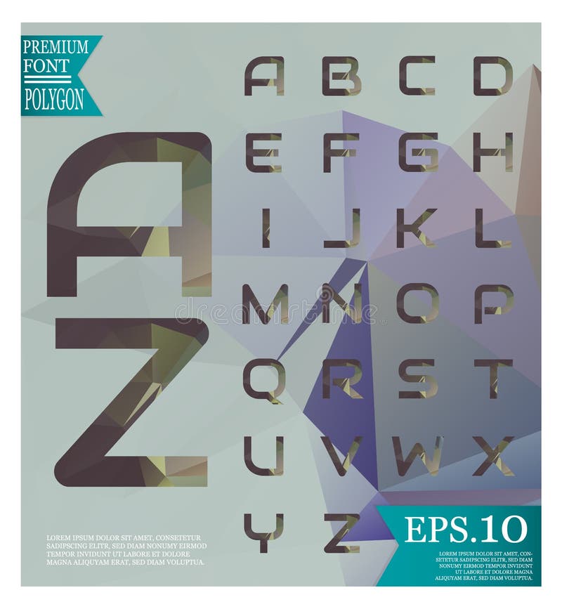 Font Poly Geometric Triangles Background, Polygonal Abstract Stock ...