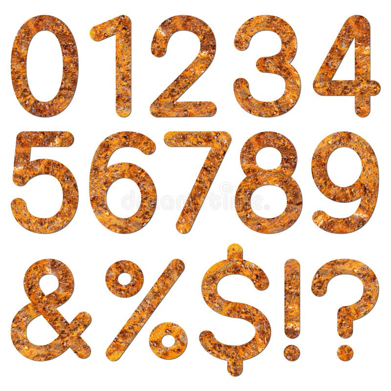 Font Rusty Steel Texture Numeric Stock Image - Image of font, sevent ...