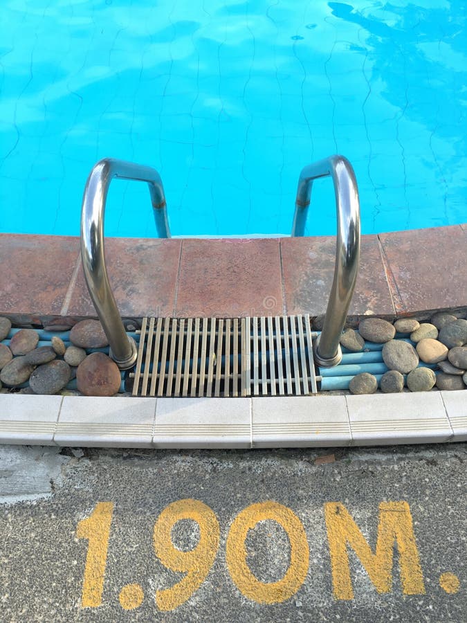 Font Sign 1.9M Depth Water of Swimming Pool Stock Photo - Image of ...