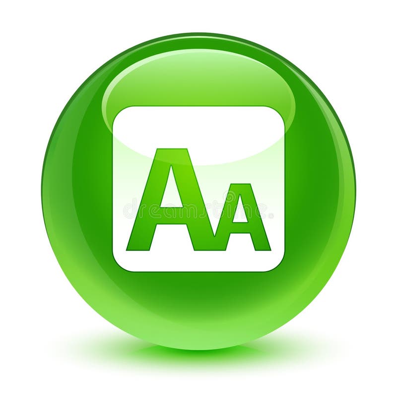 Font Size Box Icon Glassy Green Round Button Stock Illustration ...