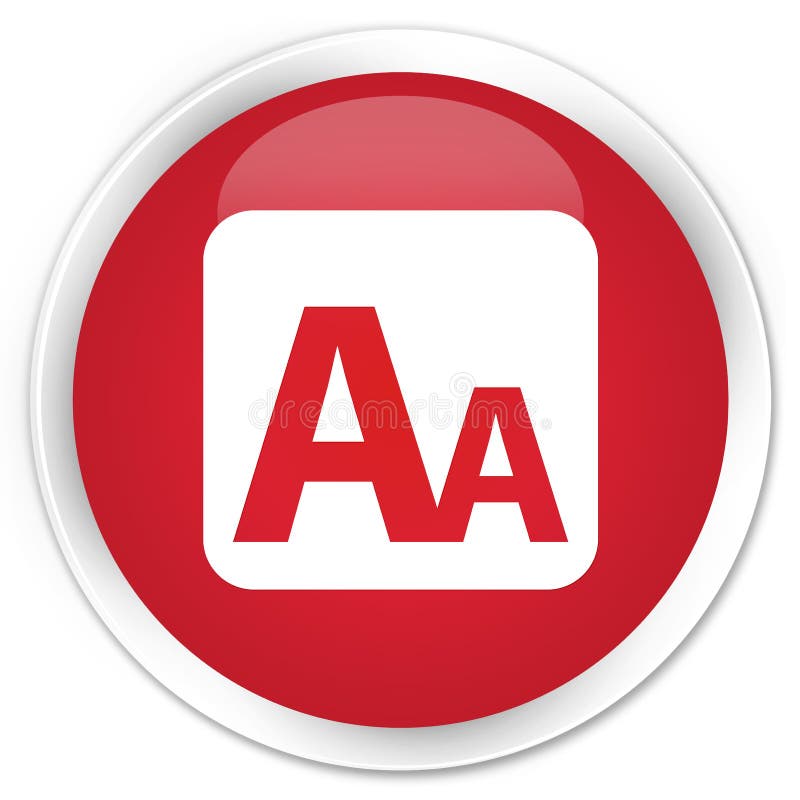 Font Size Box Icon Premium Red Round Button Stock Illustration ...