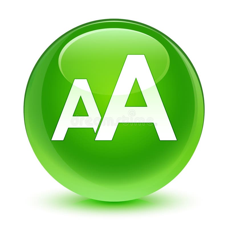 Font Size Icon Glassy Green Round Button Stock Illustration ...