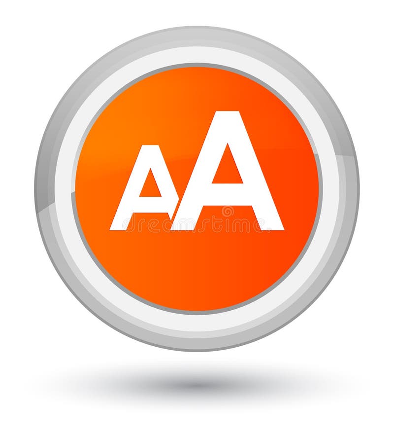 Font Size Icon Prime Orange Round Button Stock Illustration ...
