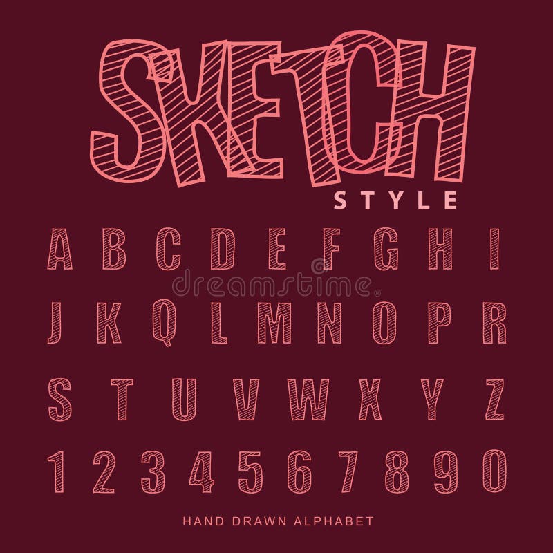 Sketch Alphabet Font Line - Vector Illustration Stock Vector ...