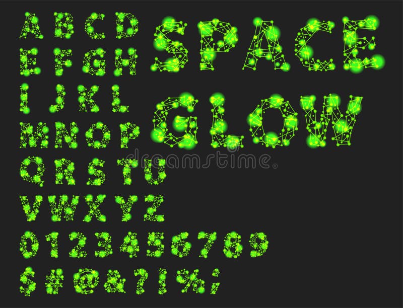 Font Space Alphabet Typeface Script with Minimal Design Typographic ...