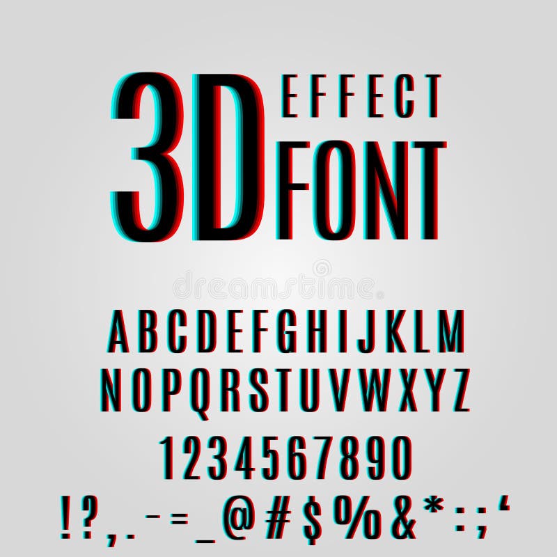 Glasses Font Stereoscopic 3d Effect Stock Vector Illustration Of Design Creative 49152523