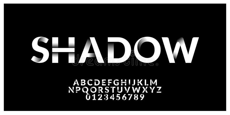 Font Style White and Black Shadow Effect Design Template Stock Vector ...