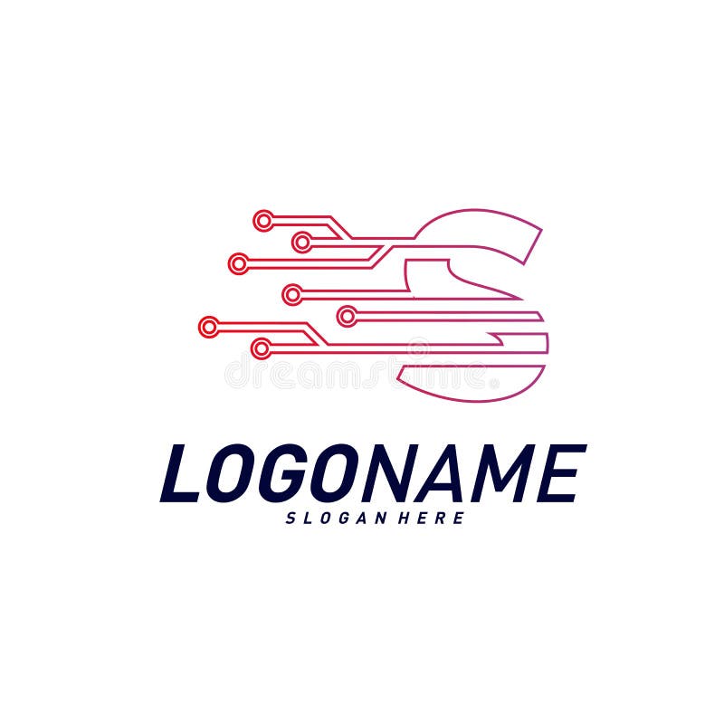 Set of Font with Technology Logo Design Concepts. Technology Letter ...