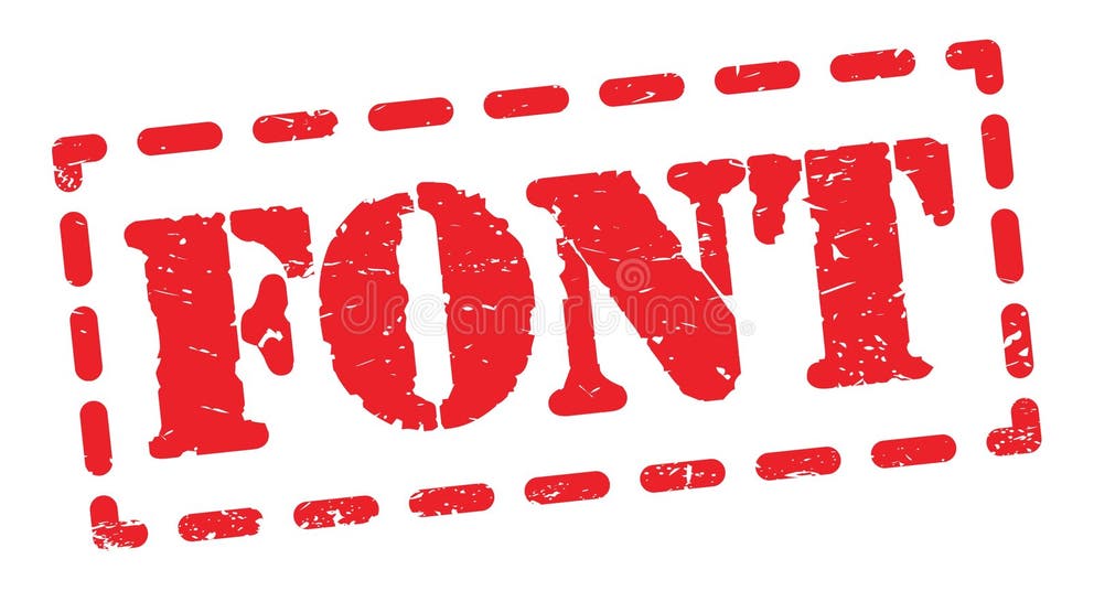 FONT Text Written on Red Stamp Sign Stock Illustration - Illustration ...