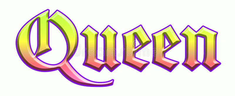 Font Type Text Bevel Queen Word Icon Gothic Old Olde Script Embossed ...
