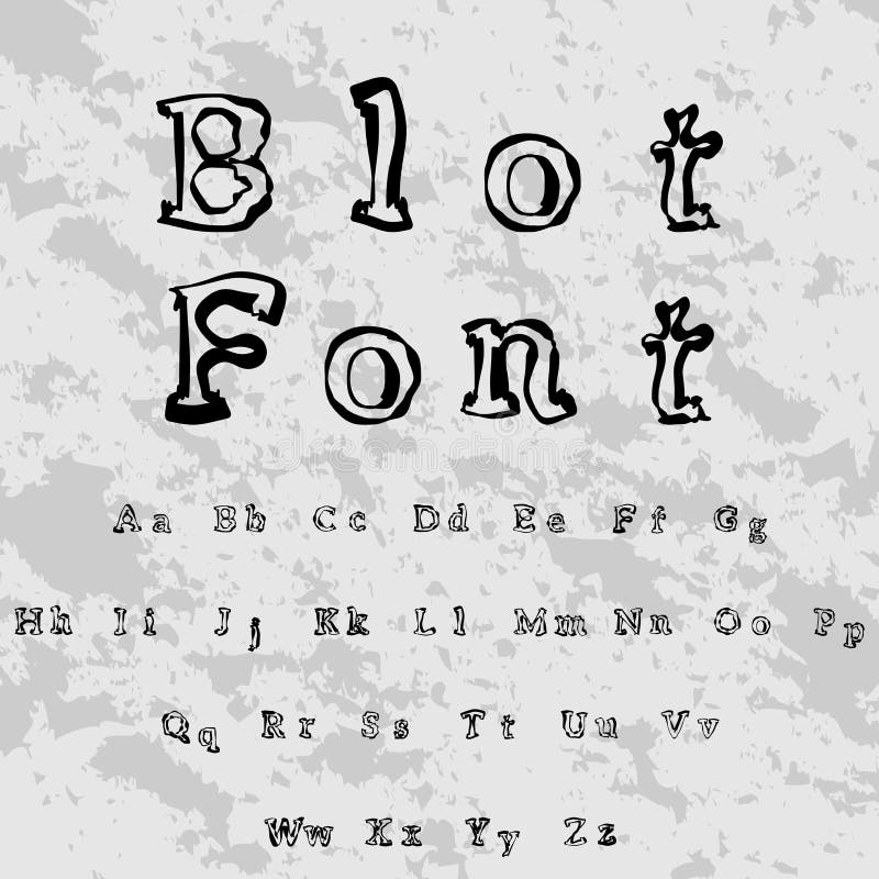 Ink blot typeface stock vector. Illustration of abstract - 71853915