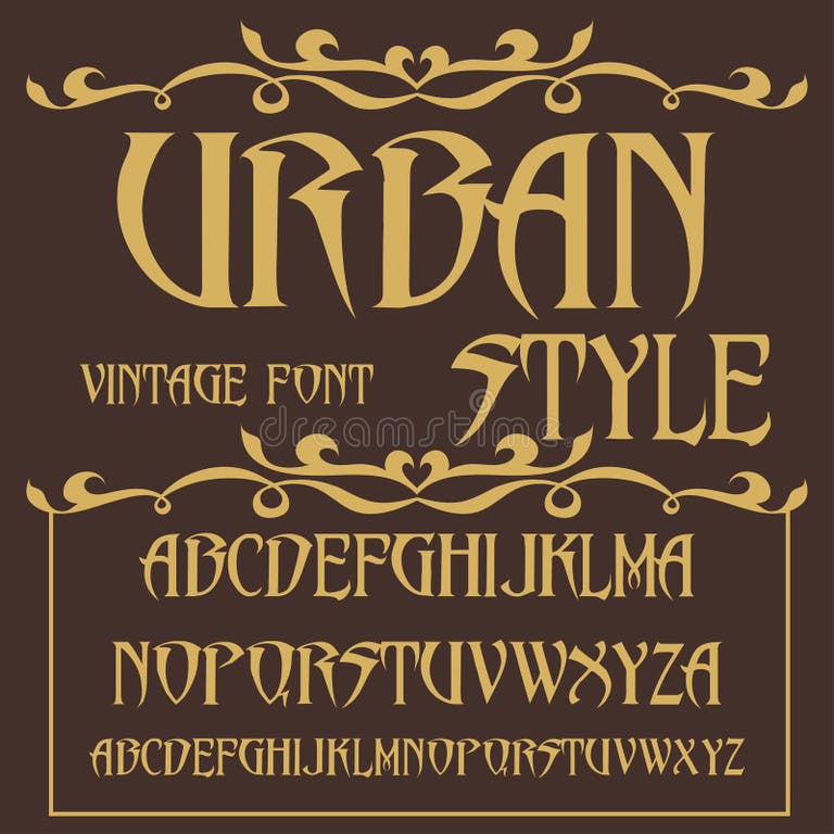 Font. Typeface. Script.Urban Style - Vintage Script Font Stock ...