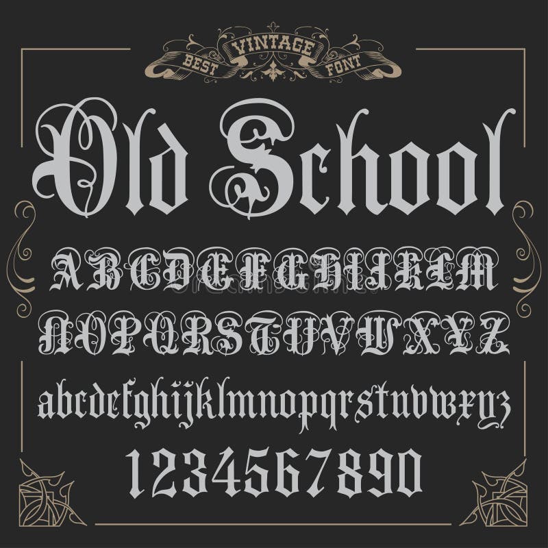 Font. Typeface. Script. Vintage Script Font Stock Illustration ...