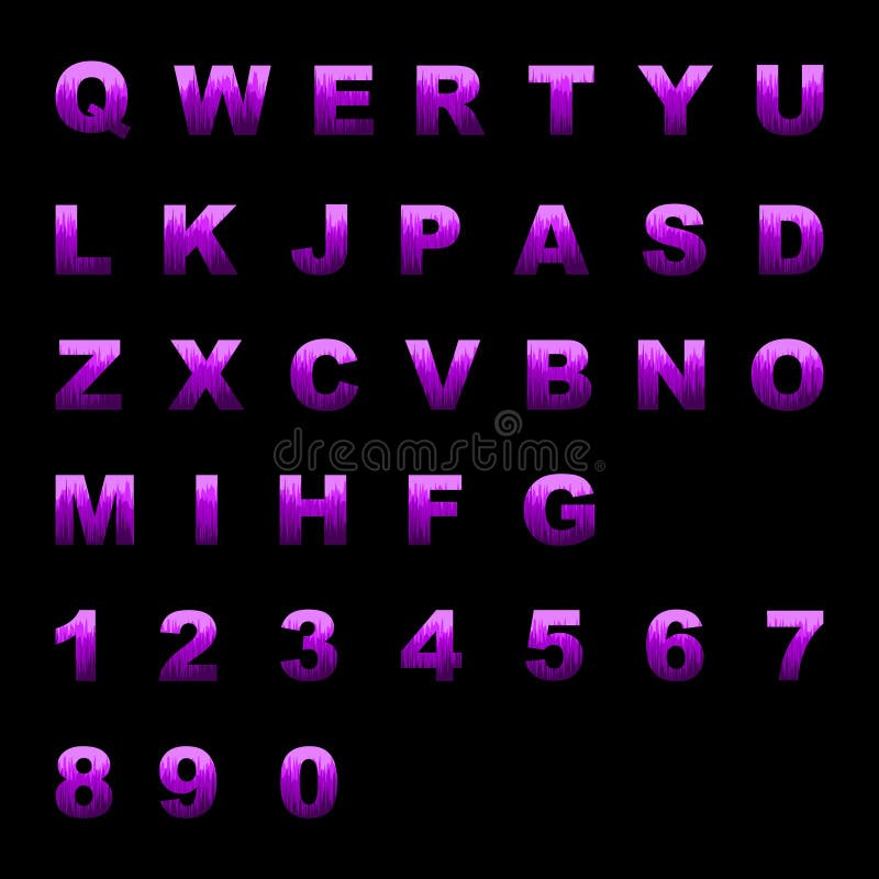Font in Violet Tones. Vector Stock Illustration - Illustration of ...