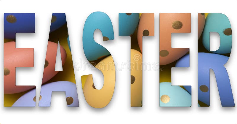 Font Word "EASTER" with Transparency of Easter Eggs. Stock Illustration ...