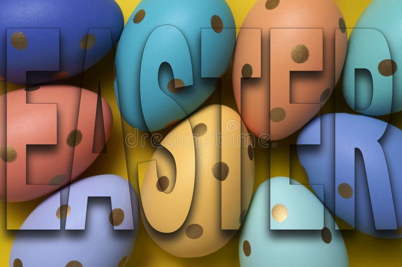 Font Word "EASTER" with Transparency of Easter Eggs. Stock Illustration ...