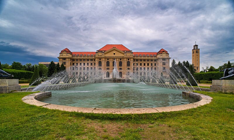 Fontain in Front of University Editorial Stock Photo - Image of water ...