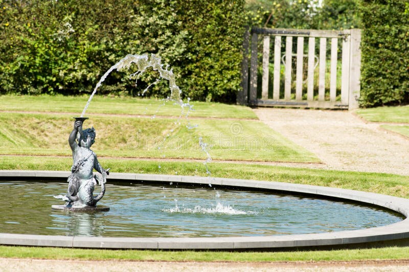 Fontain and Water Splashes, Summer Time Stock Photo - Image of green ...