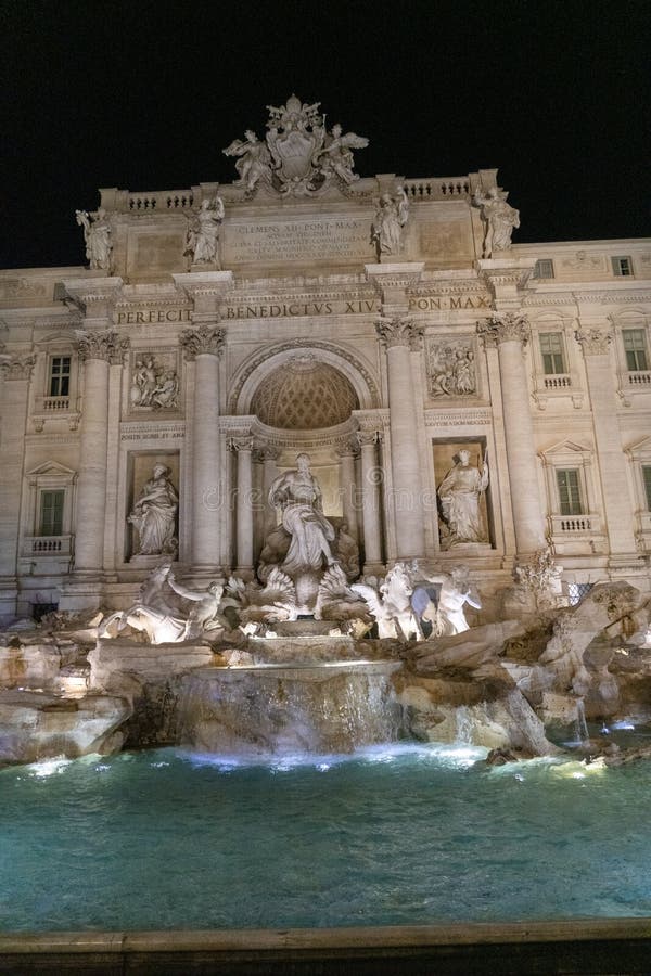Fontana Di Trevi at Nighttime in Rome Stock Image - Image of roman ...