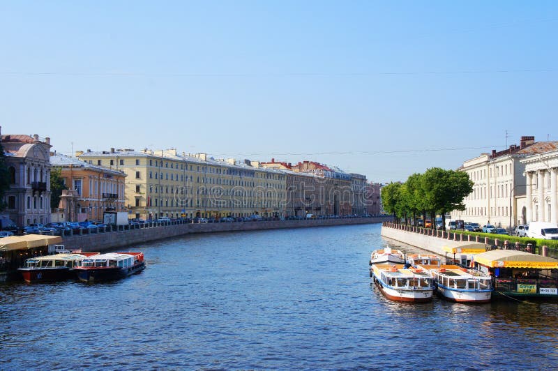 Fontanka River in the Saint Petersburg Editorial Photo - Image of green ...