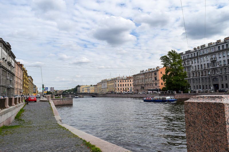 The Fontanka River in St. Petersburg Stock Photo - Image of locations ...