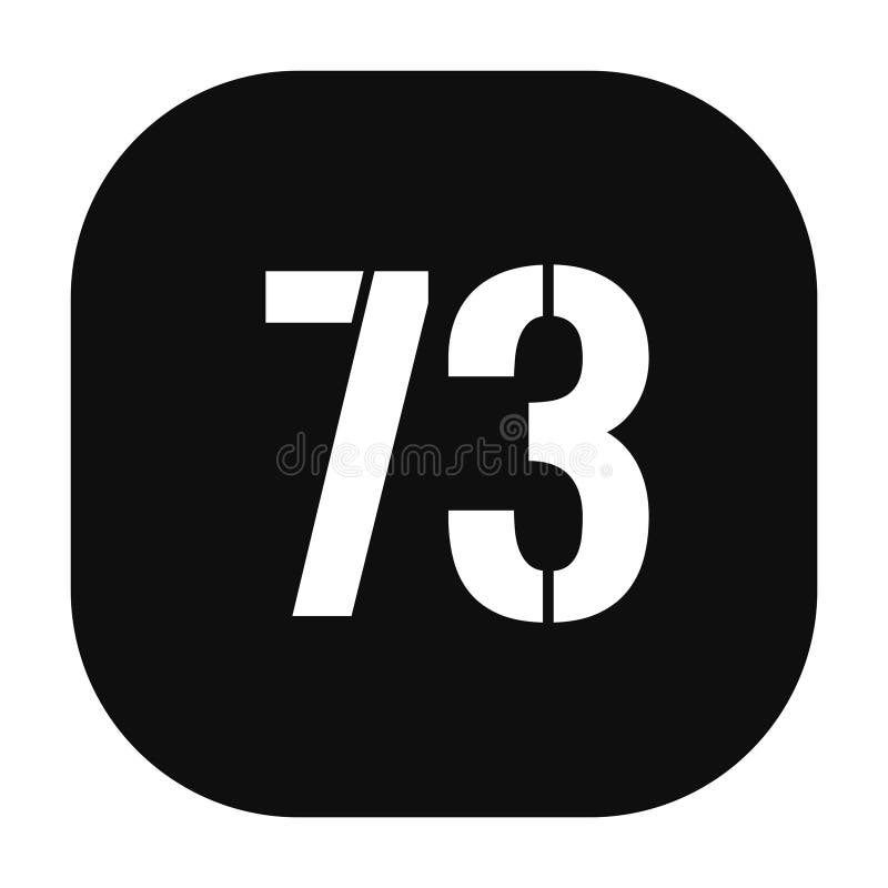 Number 73 Logo with Isolated Black Square Frame Stock Illustration ...