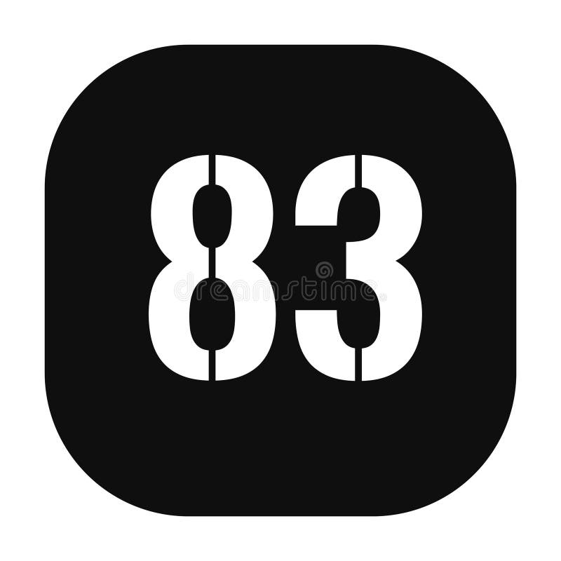Number 83 Logo with Isolated Black Square Frame Stock Illustration ...