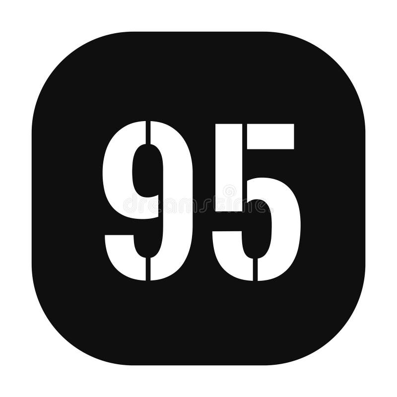 Number 95 Logo with Isolated Black Square Frame Stock Illustration ...