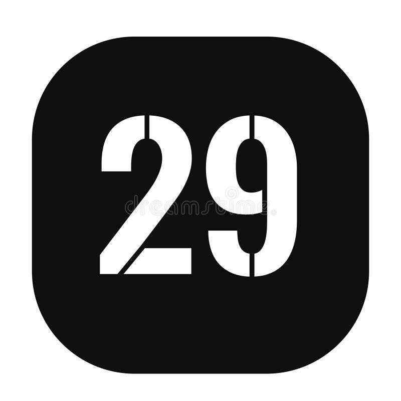 Number 29 Logo with Isolated Black Square Frame Stock Illustration ...