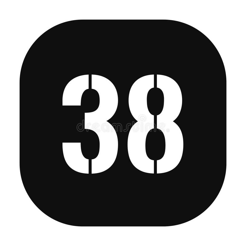 Number 38 Logo with Isolated Black Square Frame Stock Illustration ...