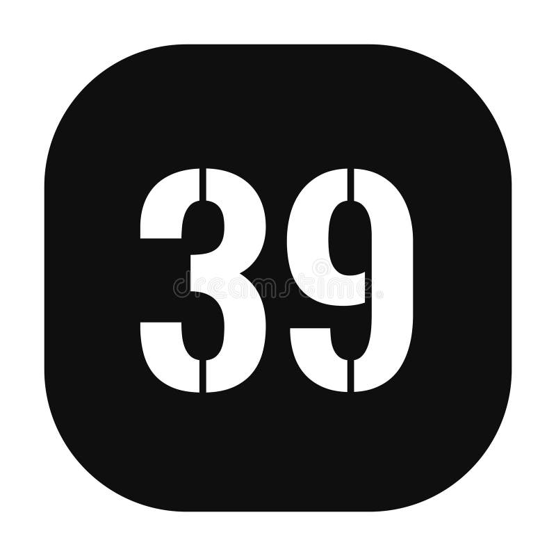 Number 39 Logo with Isolated Black Square Frame Stock Illustration ...