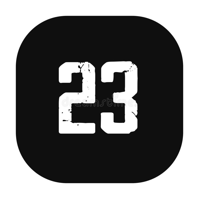Numeral 23 is White in Black Square Frame Stock Illustration ...