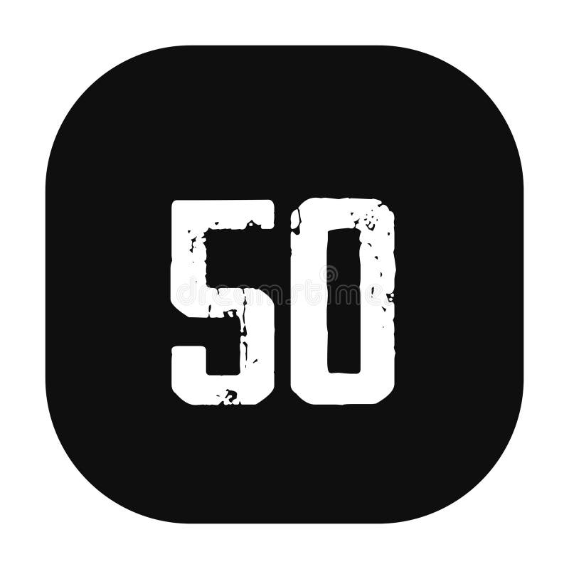 Numeral 50 is White in Black Square Frame Stock Illustration ...