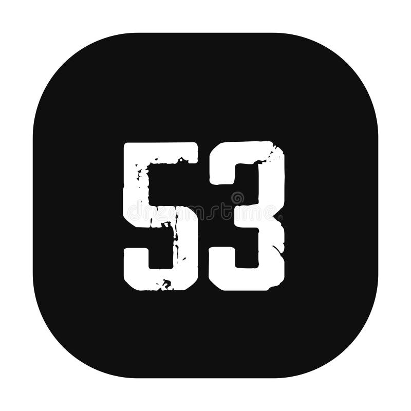 Numeral 53 is White in Black Square Frame Stock Illustration ...