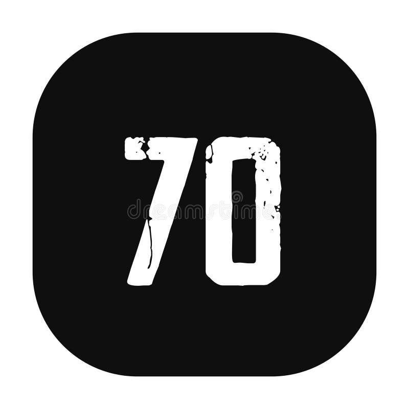 Numeral 70 is White in Black Square Frame Stock Illustration ...
