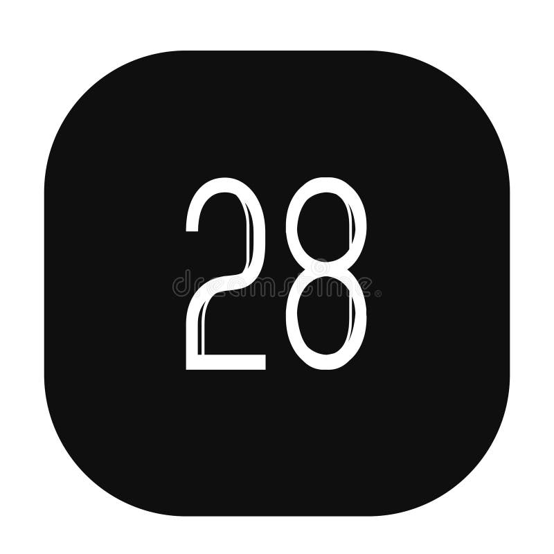 Numeral 28 Logo with Isolated Black Square Frame Stock Illustration ...