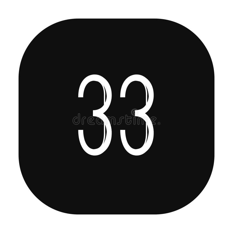 Numeral 33 Logo with Isolated Black Square Frame Stock Illustration ...