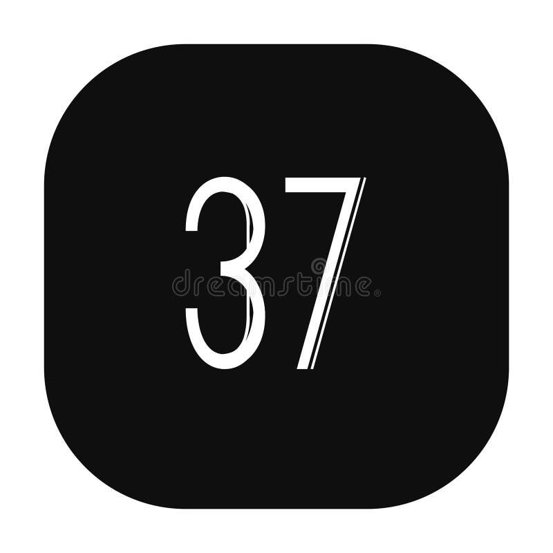 Numeral 37 Logo with Isolated Black Square Frame Stock Illustration ...
