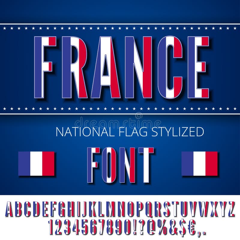 Alfabeto Da Bandeira De France. Ilustração do Vetor - Ilustração de ...