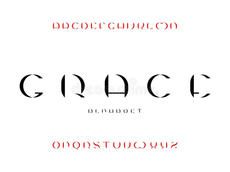 Fonte De Grace Alfabeto Do Vetor Ilustração do Vetor - Ilustração de ...