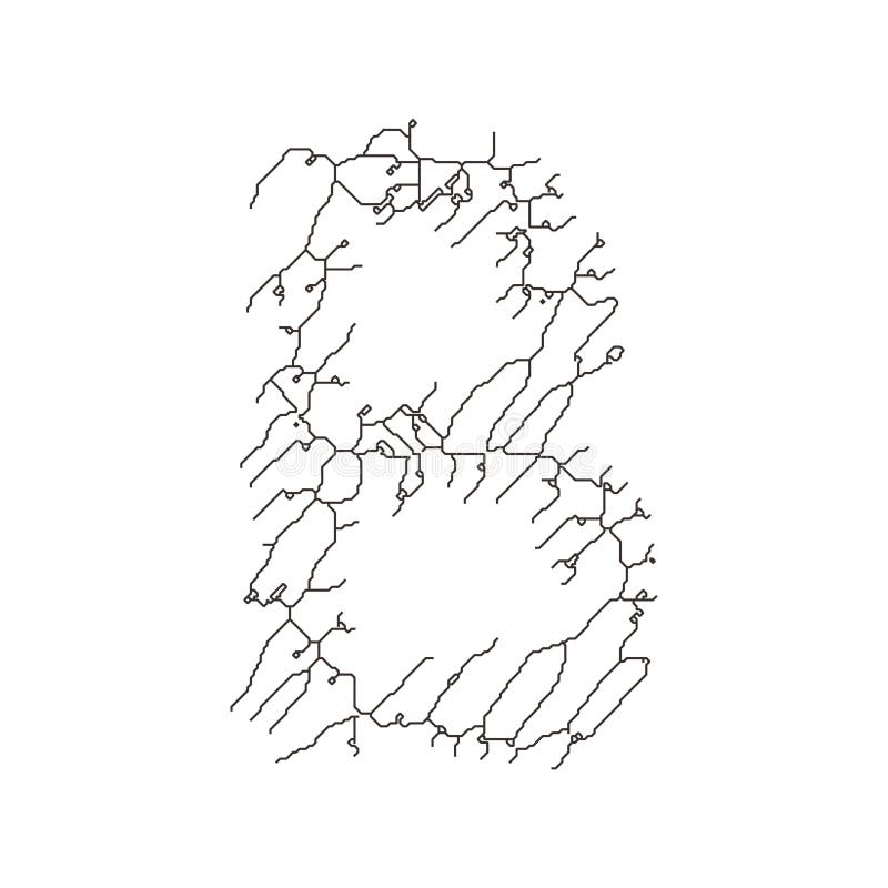 Fonte De Letra Da Placa De Circuito. Ilustração do Vetor - Ilustração ...