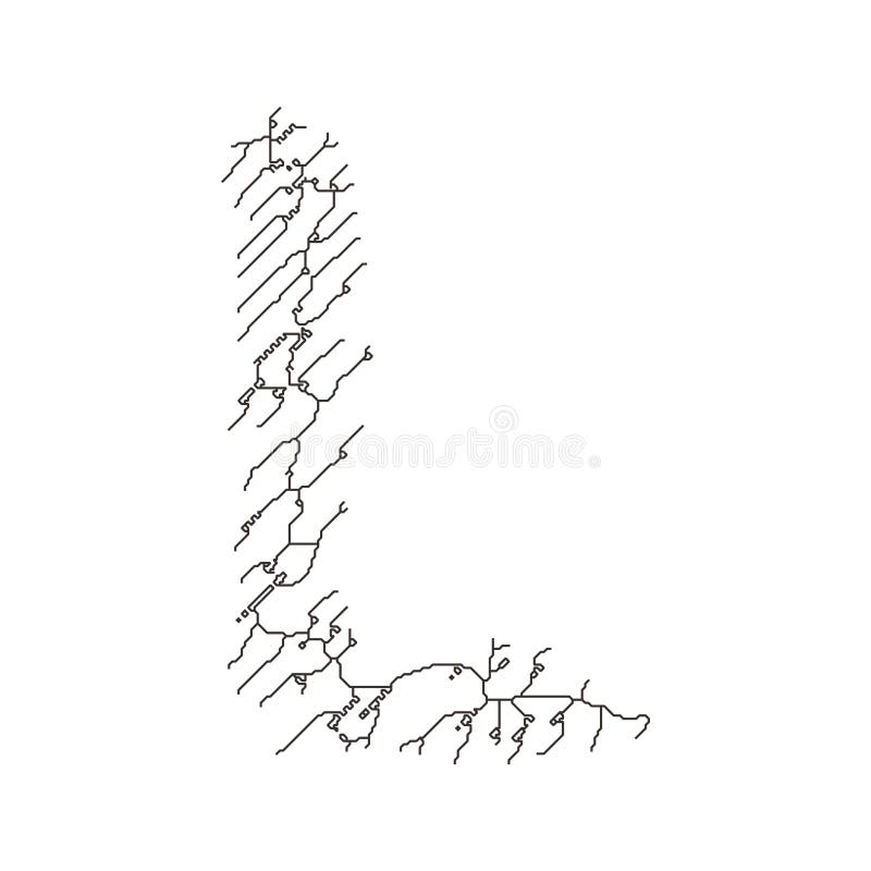 Fonte De Letra Da Placa De Circuito. Ilustração Stock - Ilustração de ...