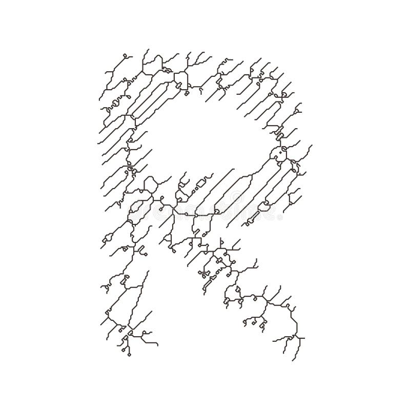 Fonte De Letra Da Placa De Circuito. Ilustração Stock - Ilustração de ...