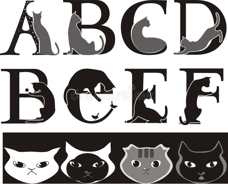 Fonte Dell'animale Domestico Alfabeto Del Gatto Lettere Dei Gatti Pets ...