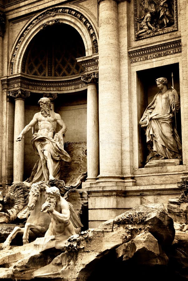 Fonte do Trevi em Roma foto de stock. Imagem de quadrado - 38285268