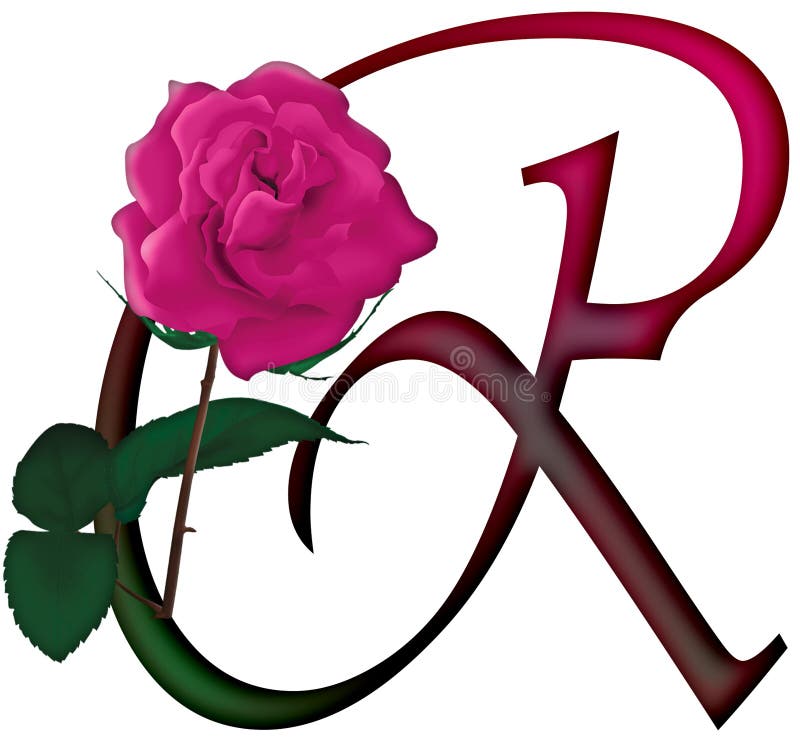 FONTE Floreale Della Lettera R Fotografia Stock - Illustrazione di ...
